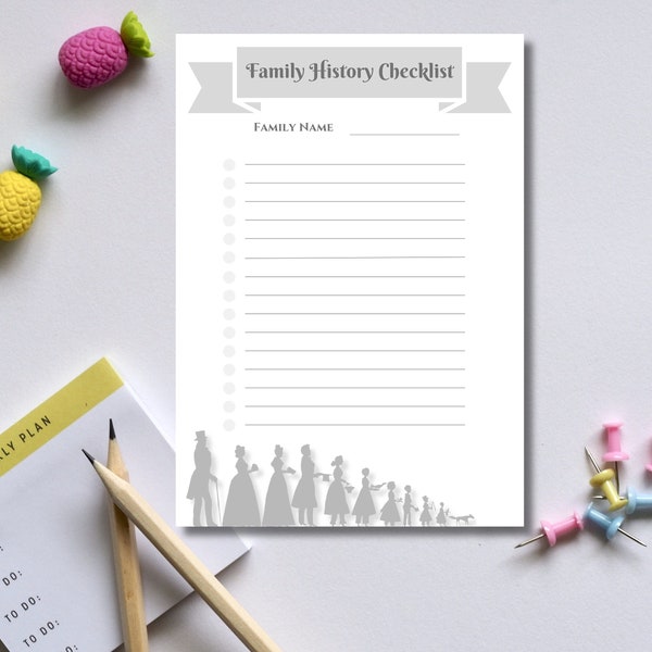 Family Tree Research Checklist - Etsy