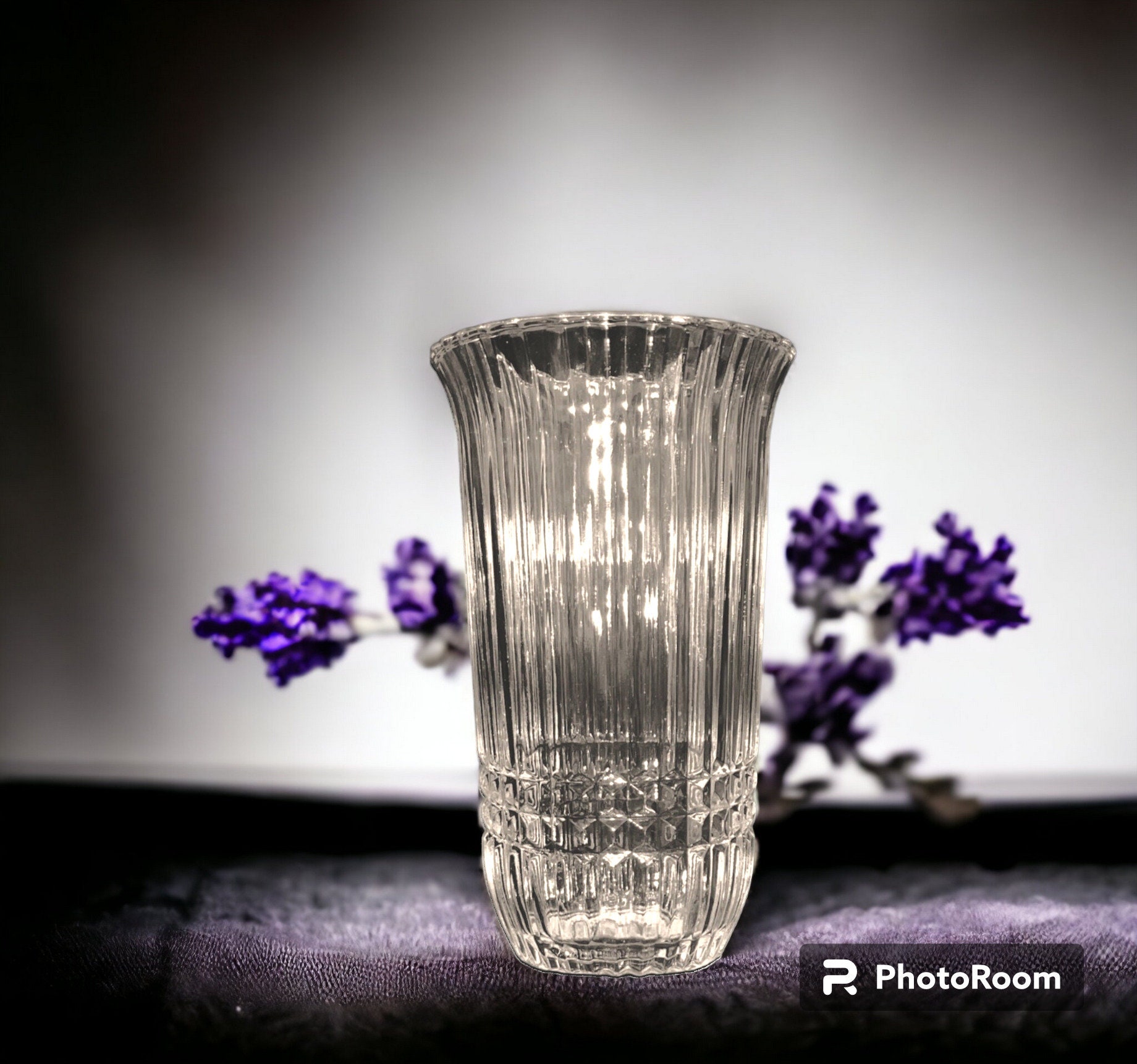 Vintage, FTDA 1986, Crystal Glass Ribbed Vase - Etsy