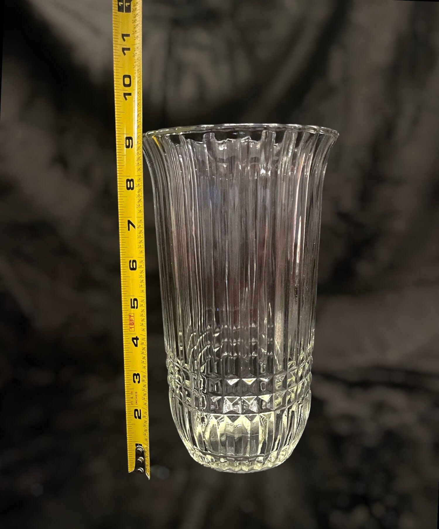 Vintage, FTDA 1986, Crystal Glass Ribbed Vase - Etsy
