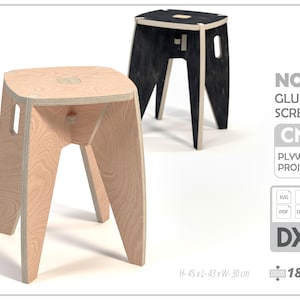 Cnc Plywood Stool-cnc Furniture-pdf,svg,ai,dwg,dxf-cnc Modern Stool ...