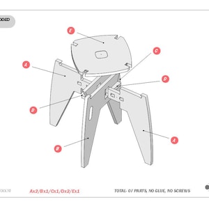 Cnc Plywood Stool-cnc Furniture-pdf,svg,ai,dwg,dxf-cnc Modern Stool ...