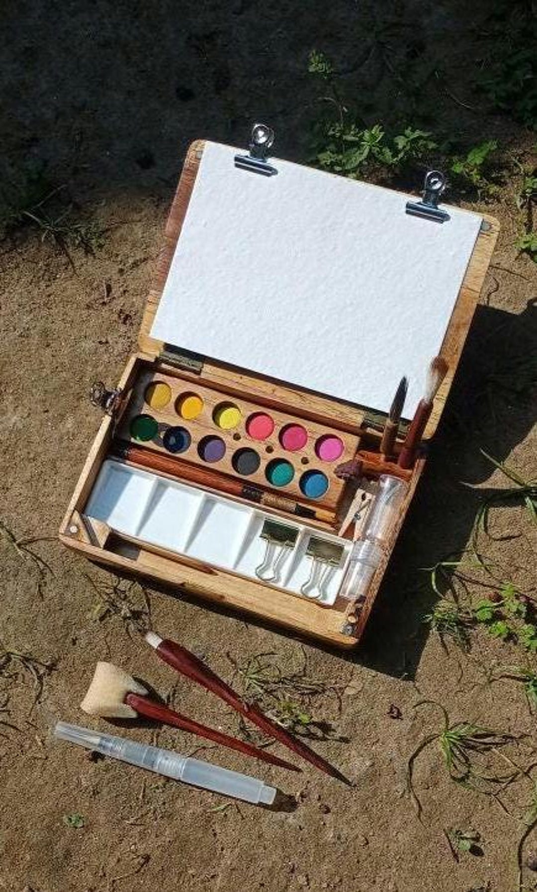 Handmade Wooden Watercolour Pocket Paint Box A6 -des2 - Etsy