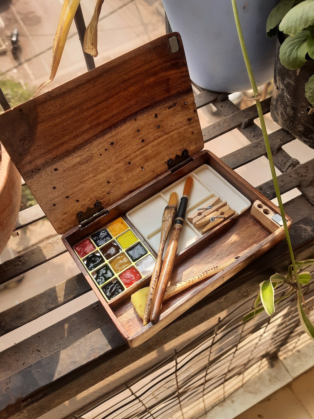Handmade Wooden Pocket Gouache Paint Box - Etsy