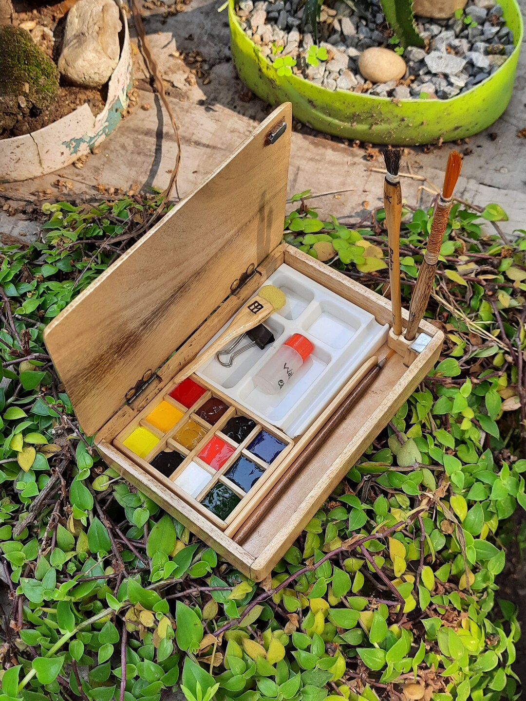 Handmade Wooden Watercolour Pocket Paint Box - Etsy