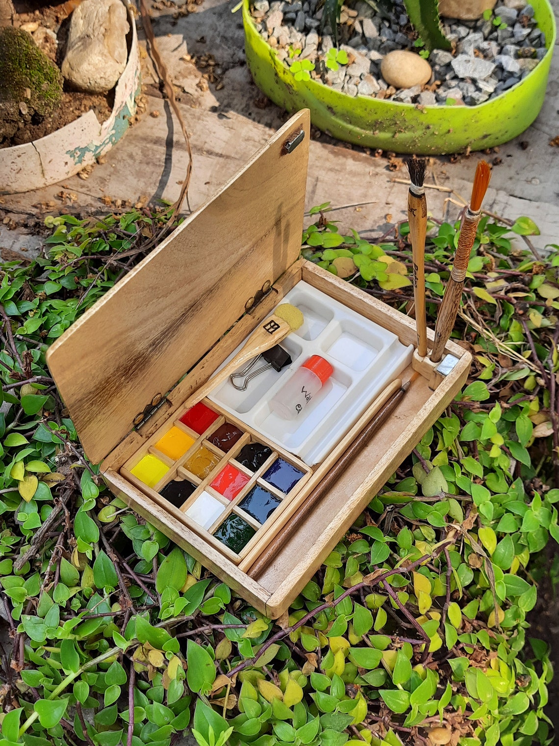 Handmade Wooden Watercolour Pocket Paint Box - Etsy