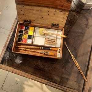 Handmade Wooden Pocket Gouache Paint Box - Etsy