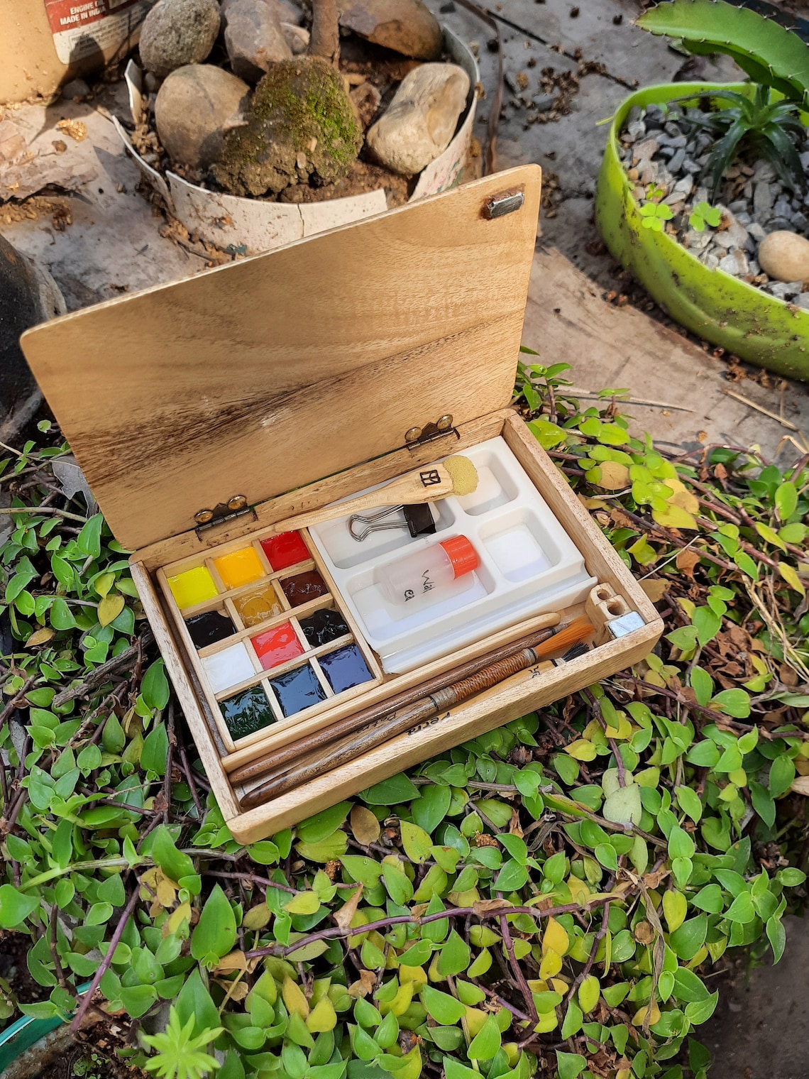 Handmade Wooden Watercolour Pocket Paint Box - Etsy