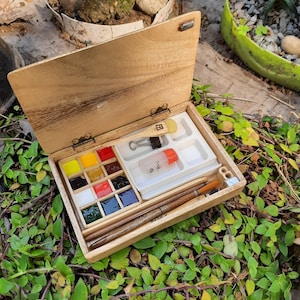 Handmade Wooden Watercolour Pocket Paint Box - Etsy
