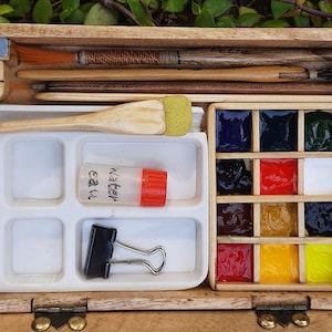 Handmade Wooden Watercolour Pocket Paint Box - Etsy