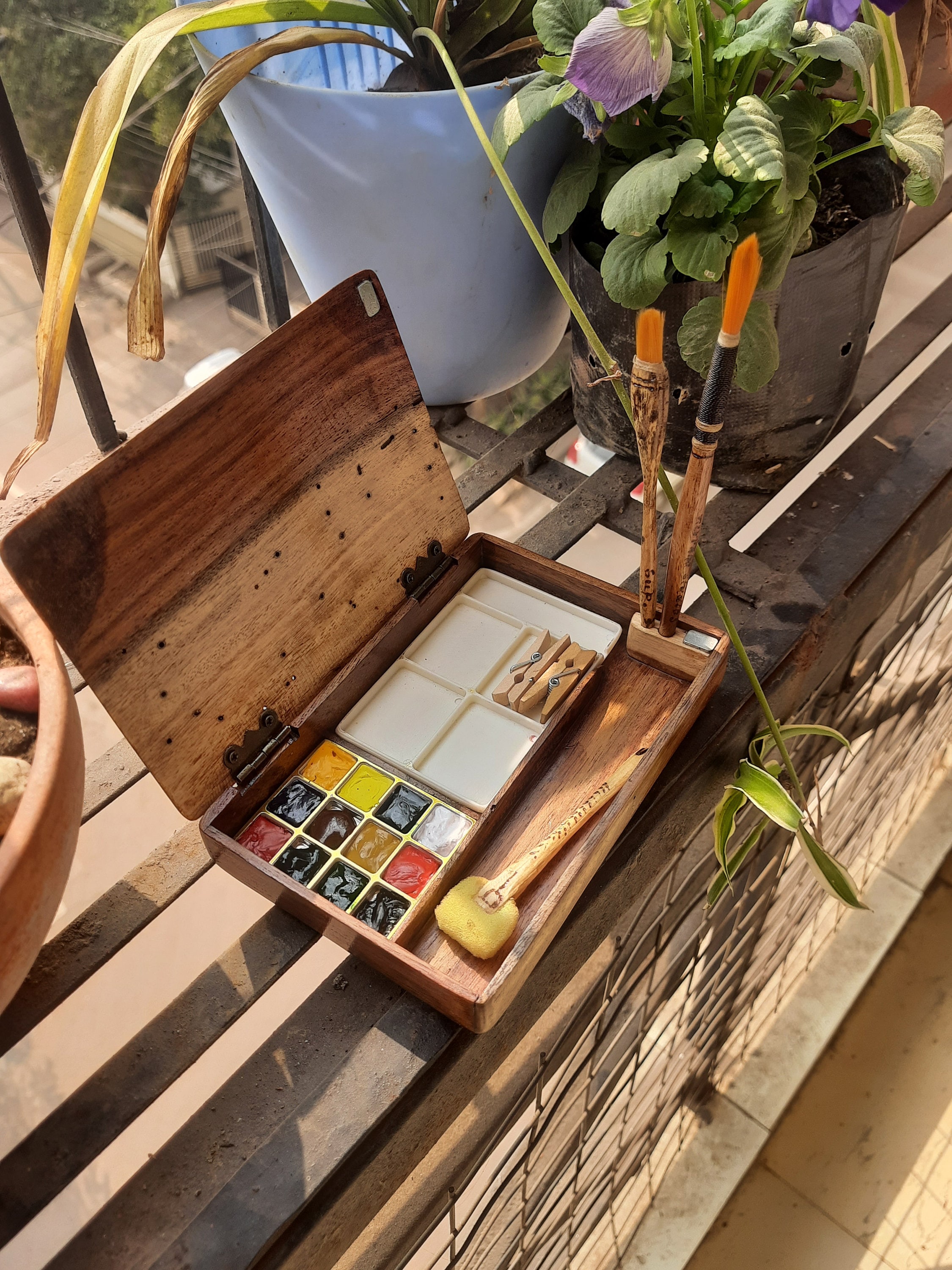 Handmade Wooden Pocket Gouache Paint Box - Etsy