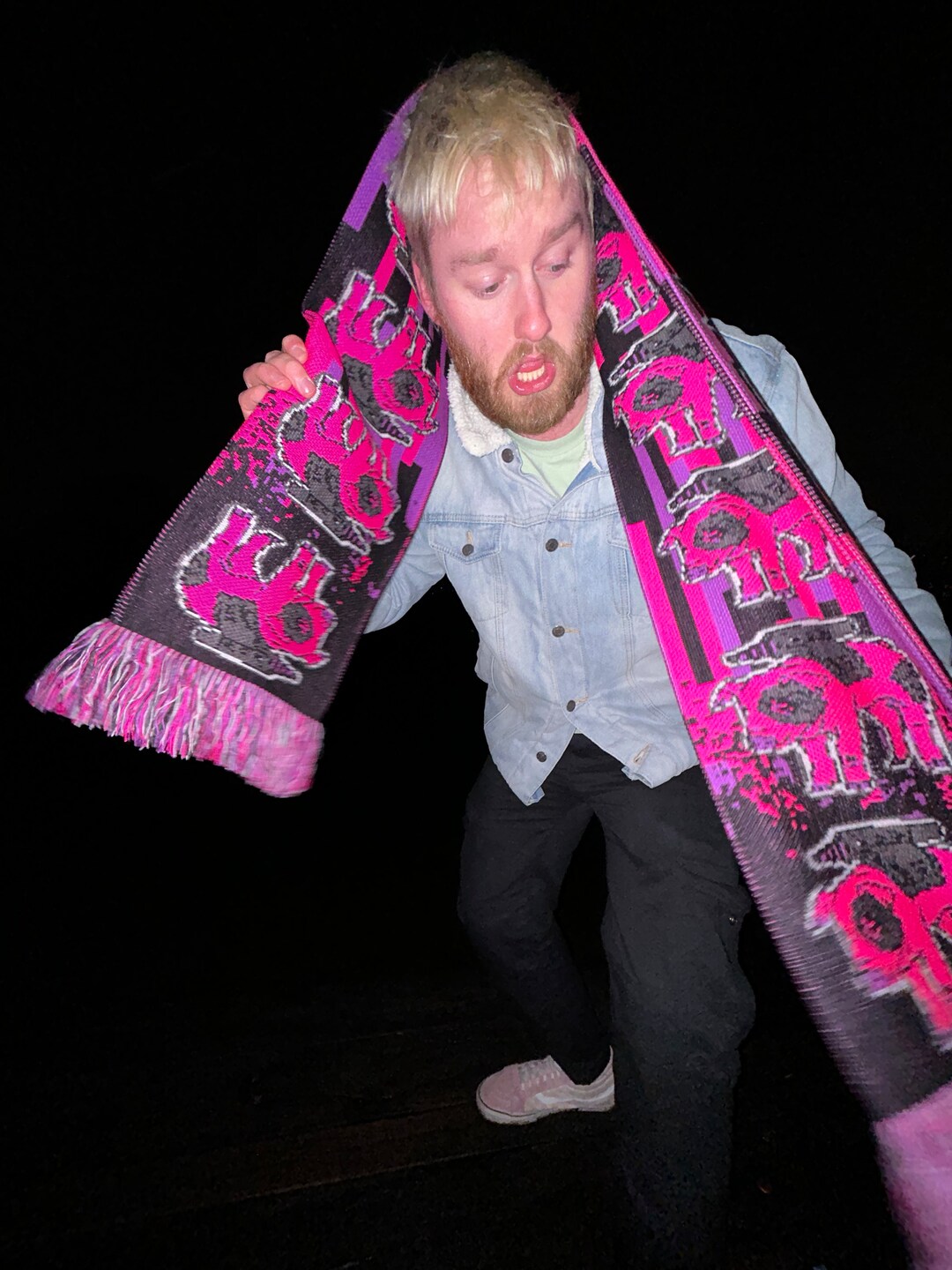Cyber Swine Logo Black/purple/pink Scarf - Etsy
