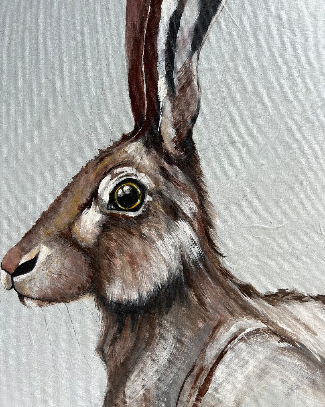 Original Hare Wildlife Acrylic Painting - Etsy