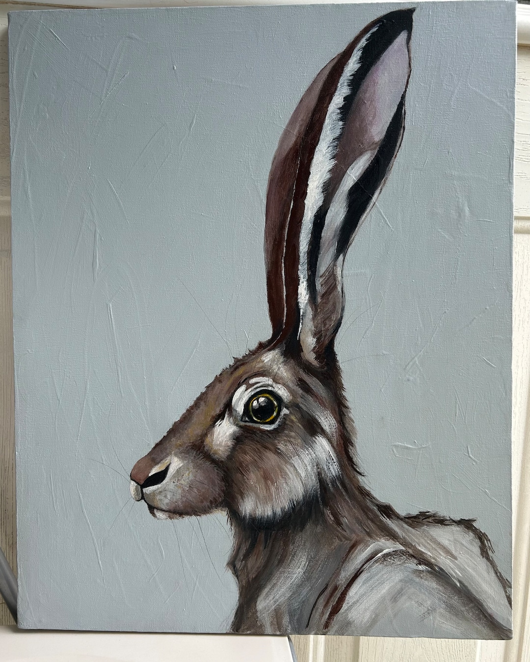 Original Hare Wildlife Acrylic Painting - Etsy