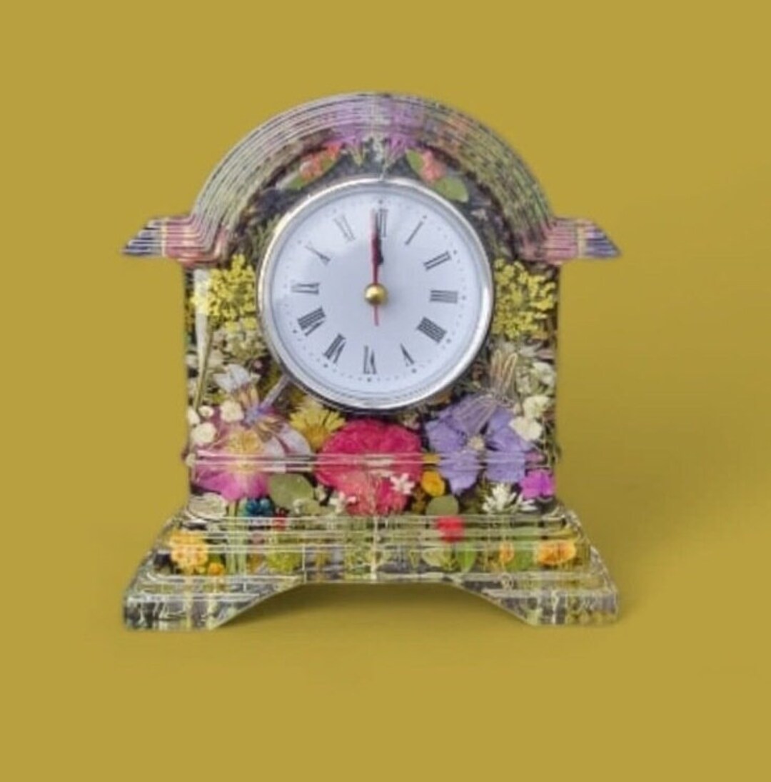 Flower Garden Mantel Piece Clock - Etsy