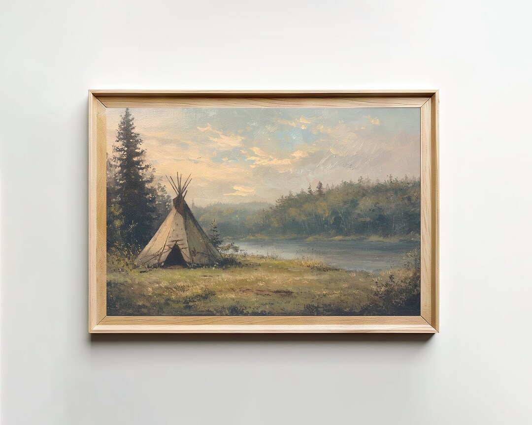Native Tipi Wall Art Print || Digital Wall Decor || Antique Painting ...