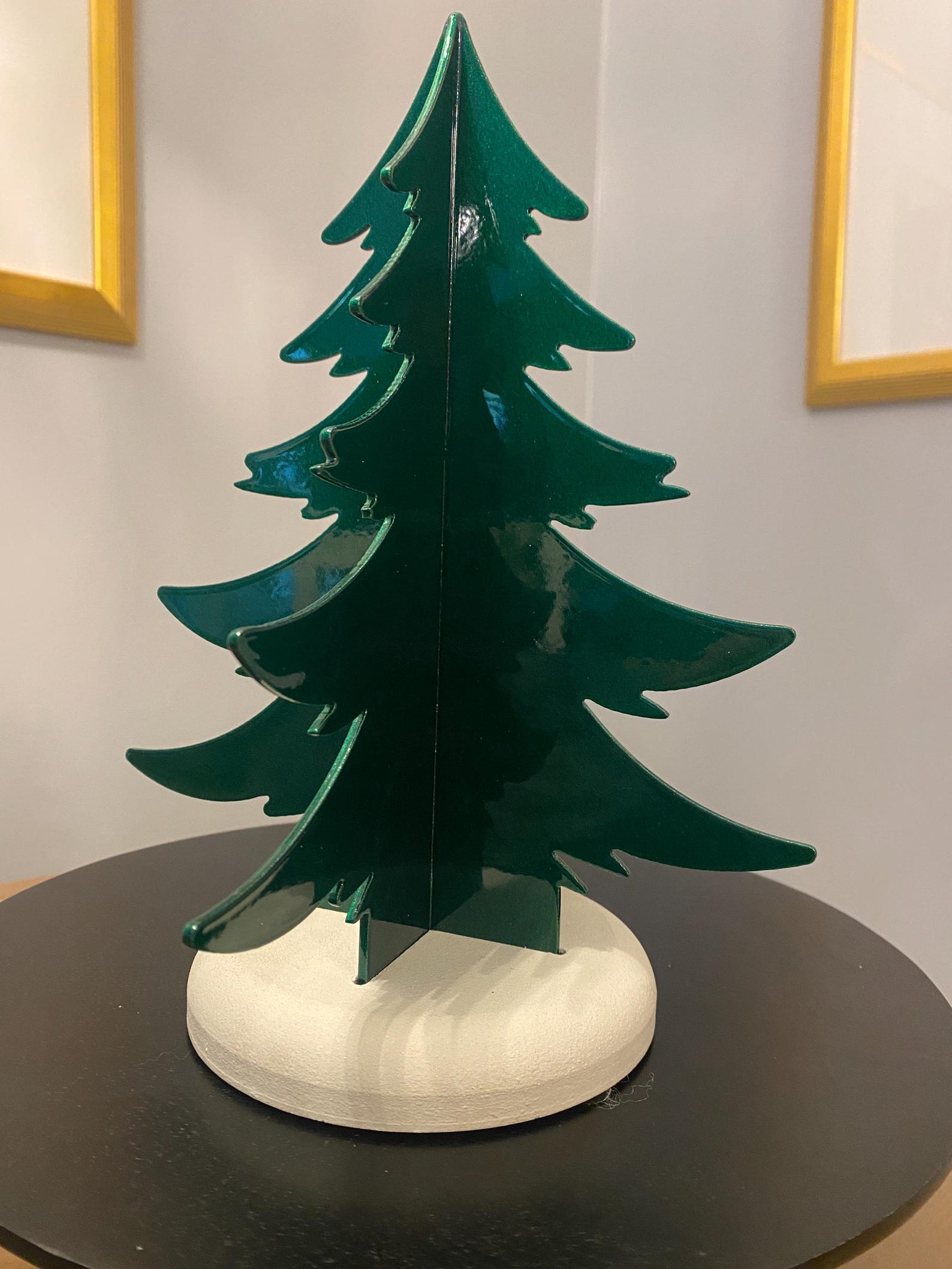 Festive Green Tabletop Christmas Tree With Glitter Base, Mantel or ...