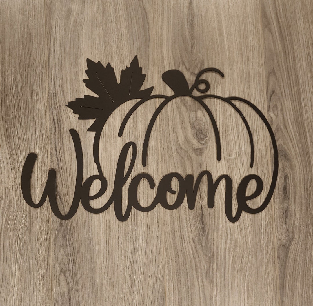 Welcome Metal Pumpkin - Fall Metal Wall Art | Pumpkin Metal Sign - Etsy