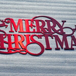 Candy Red Merry Christmas Metal Sign, Holiday Wall Art Decor, Christmas ...