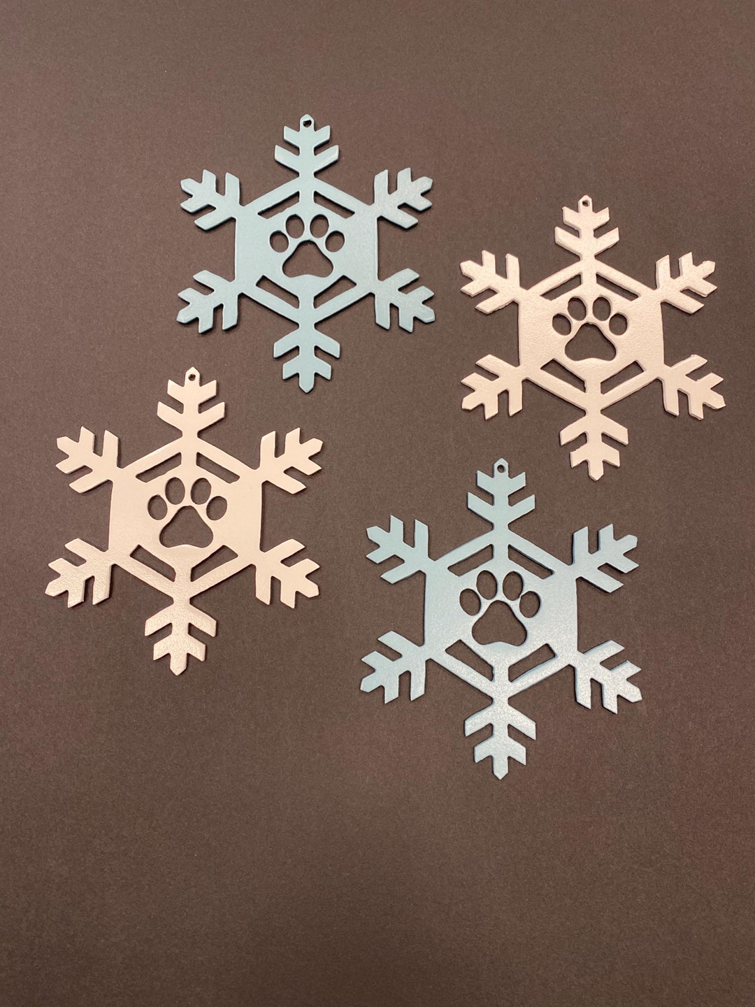 Pet Paw Snowflake Ornament | Dog or Cat Paw Print | Powder Coated - Etsy