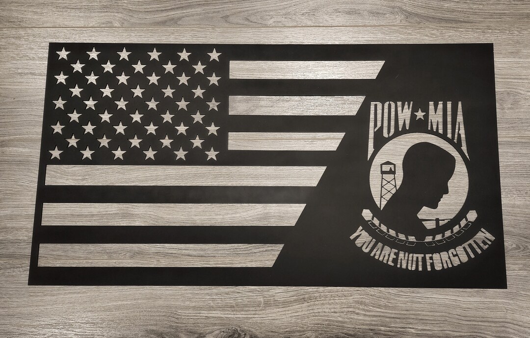 POW/MIA Silhouette Integrated Into the American Flag - Etsy
