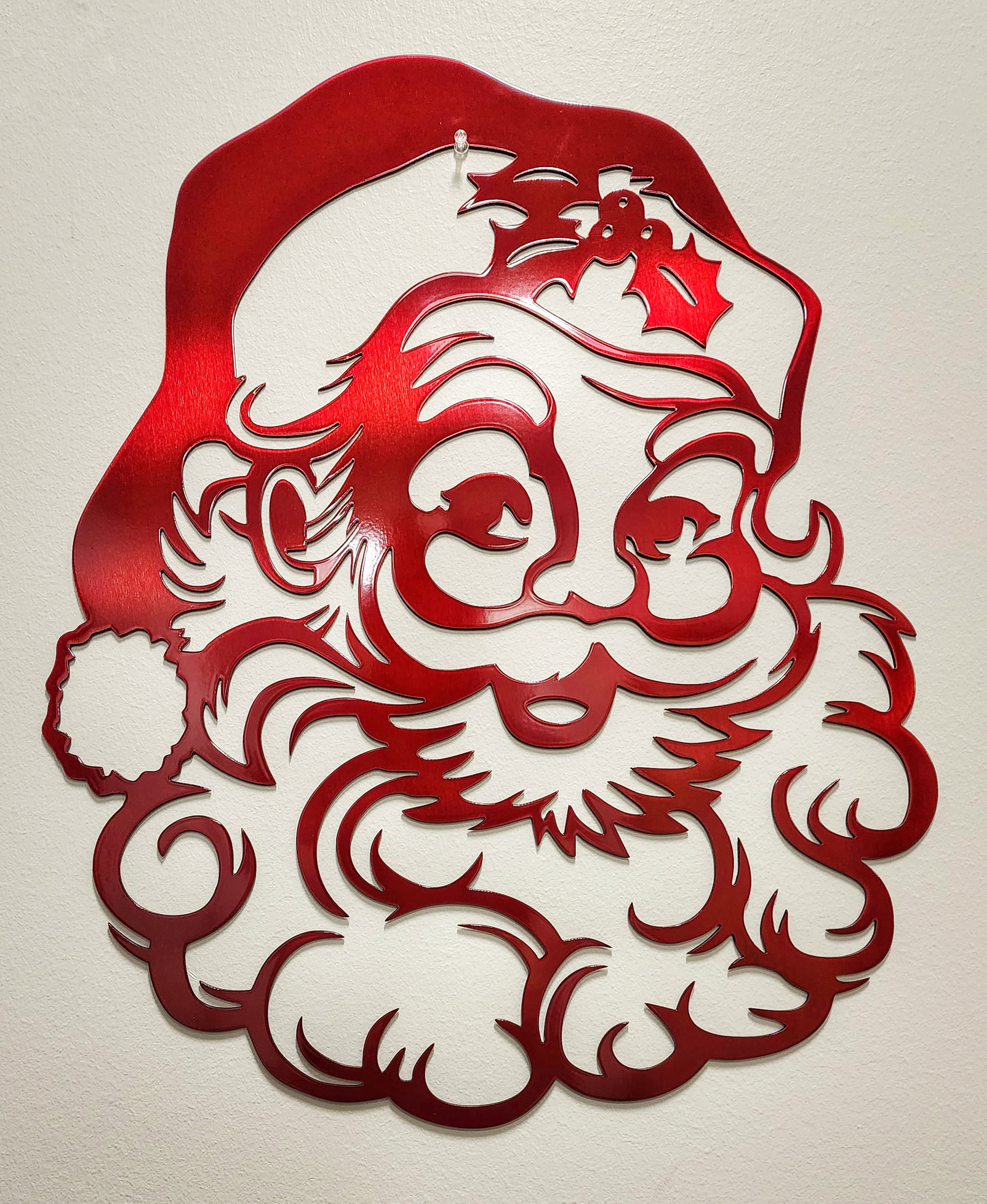 Candy Red Metal Santa Clause Sign, Jolly Saint Nick, Santa Wall Hanging ...