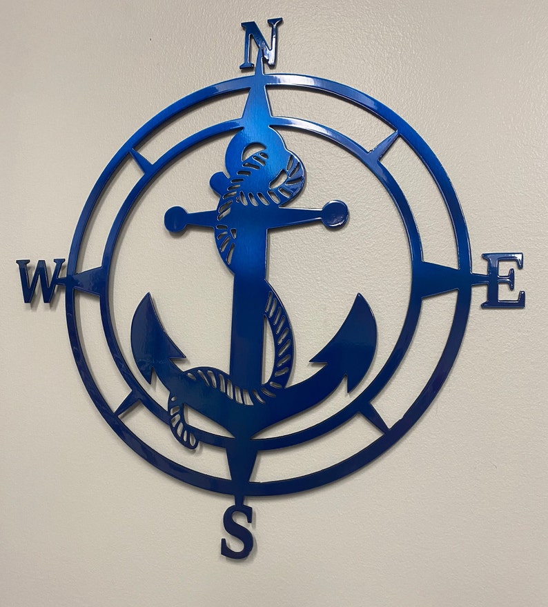 Nautical Compass, Boating, Metal Nautical Sign, Dock Box Signage ...