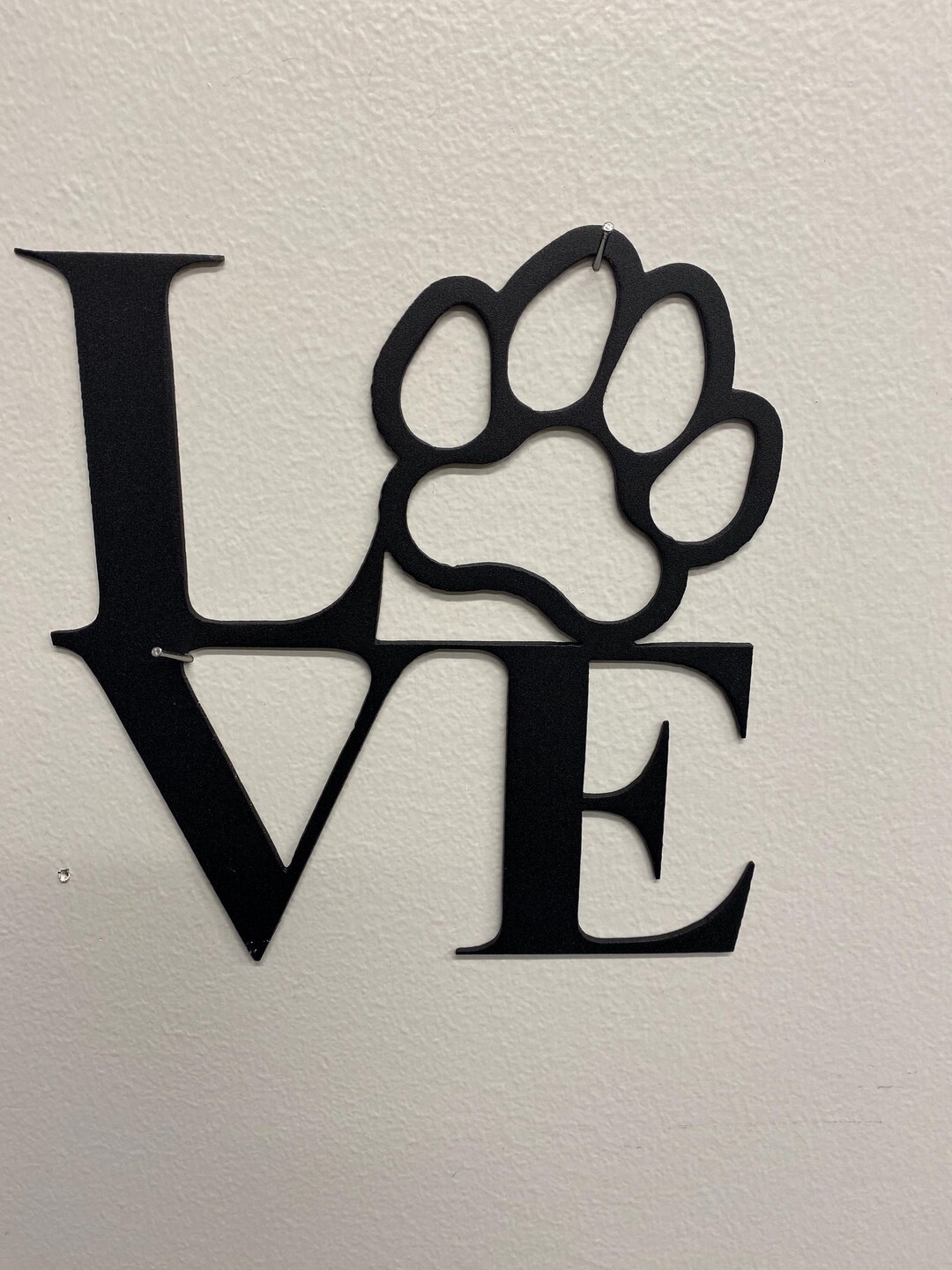 LOVE Paw Print Metal Sign - Etsy