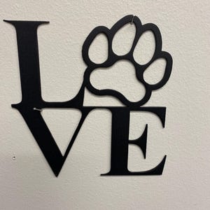LOVE Paw Print Metal Sign - Etsy