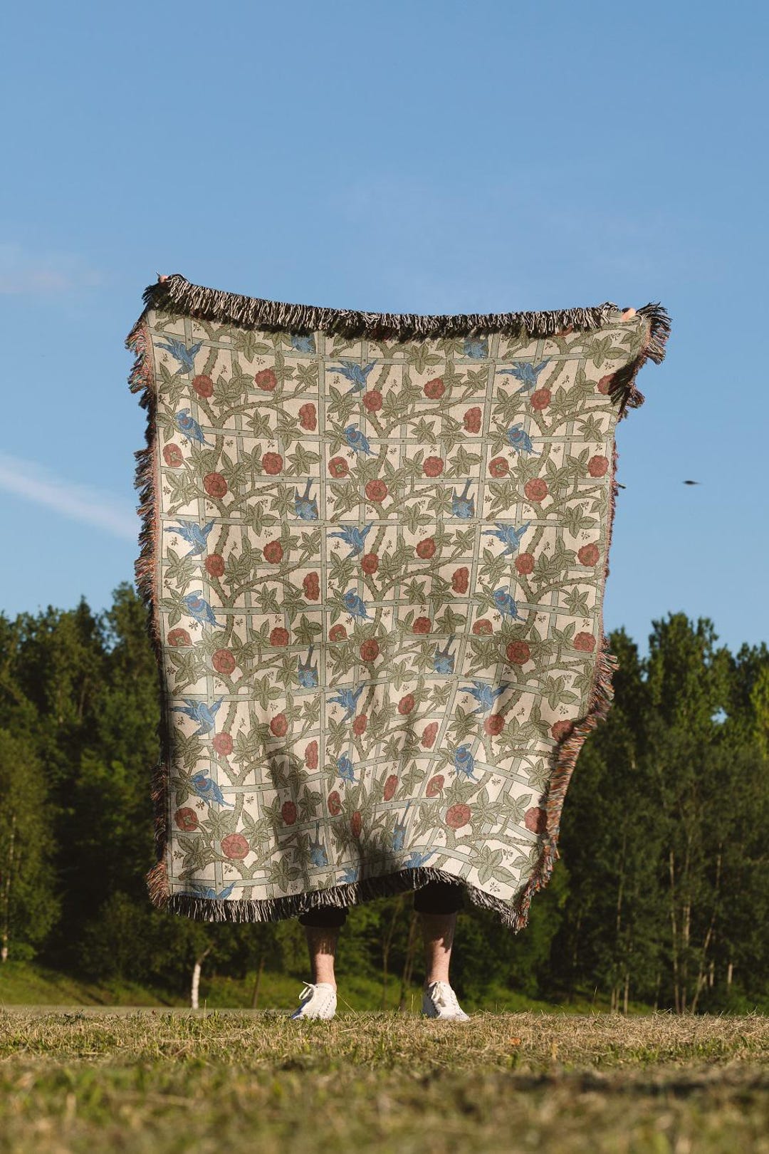 William Morris Woven Blanket Floral Woven Throw Retro Floral Woven ...