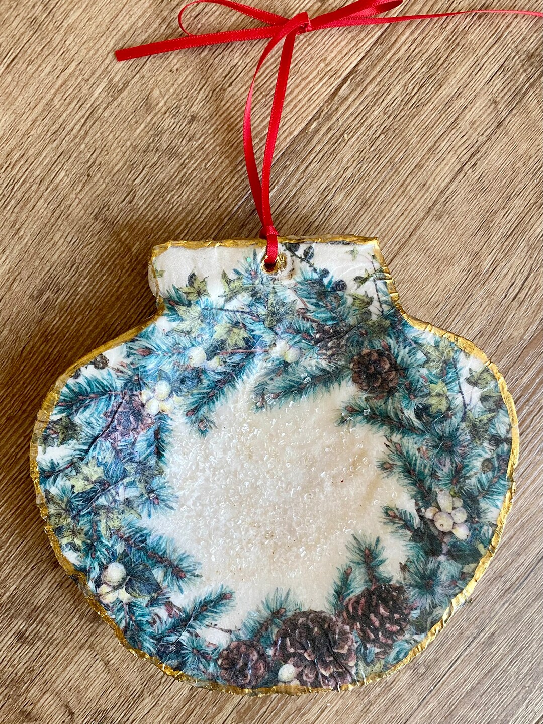 Decoupage Sea Scallop and Oyster Shells Christmas Ornaments - Etsy