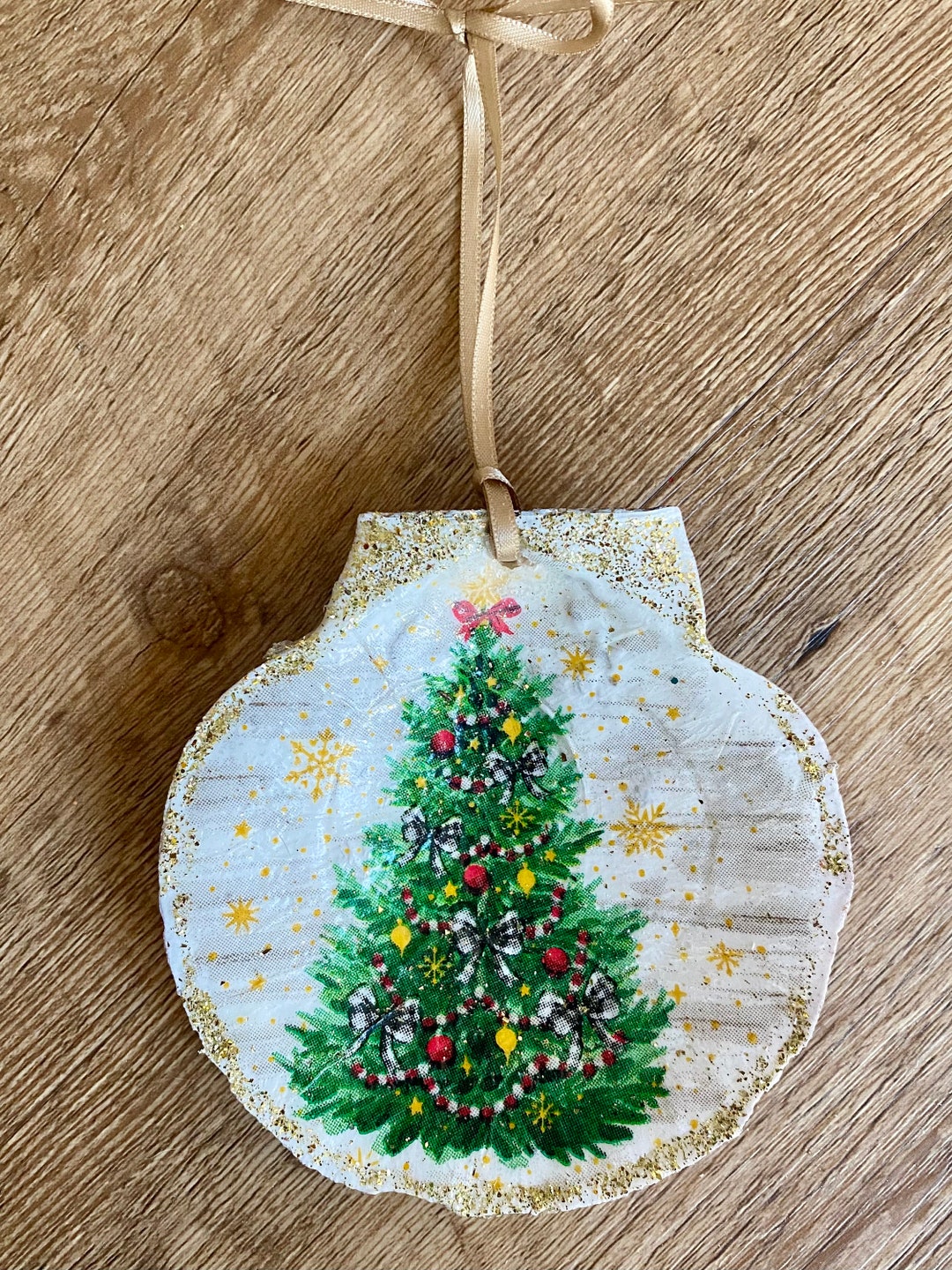 Decoupage Sea Scallop and Oyster Shell Christmas Ornaments From Cape ...