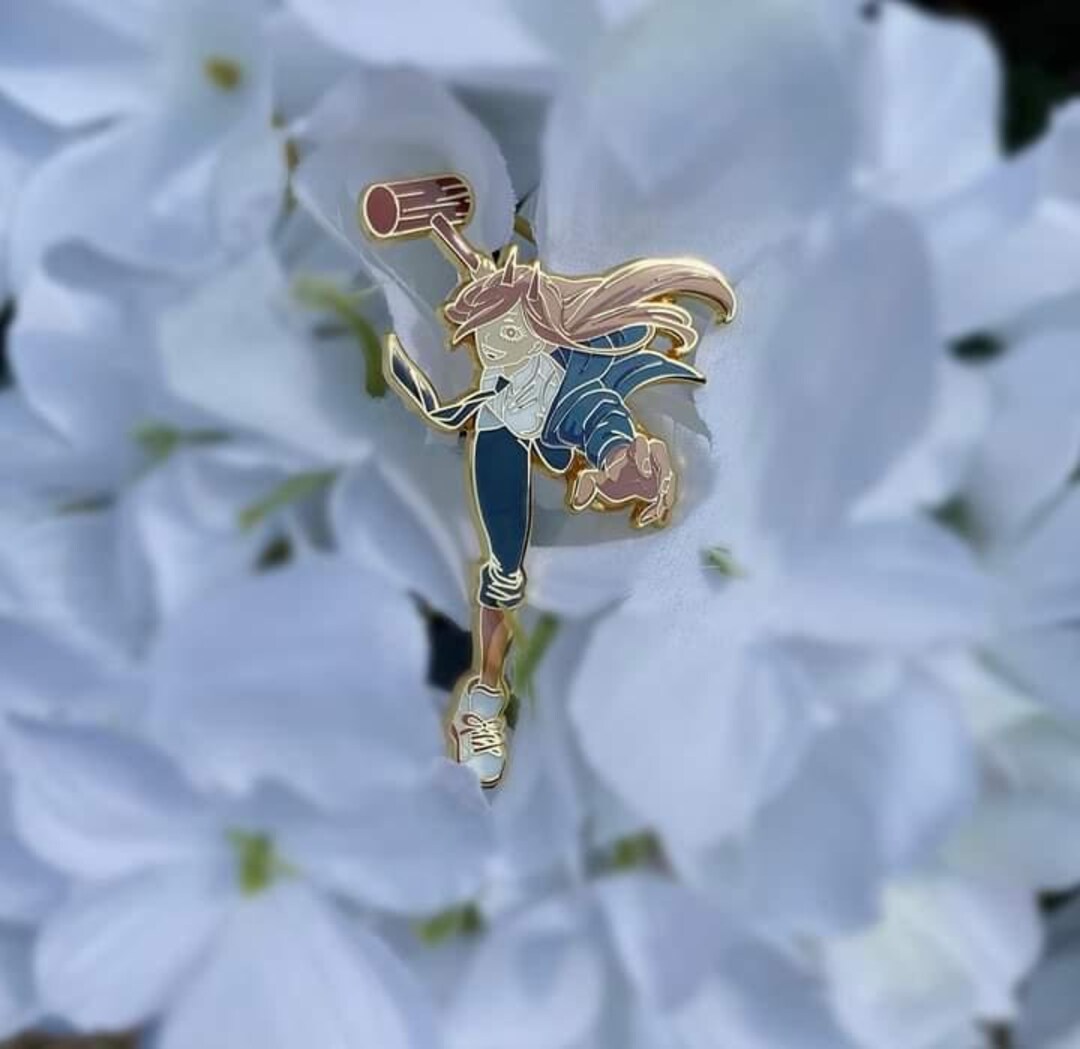 Power Gold Enamel Pin Chain Sawman LE 50 - Etsy