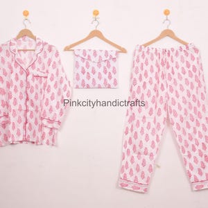 Indian Cotton Hand Block Printed PJ Set Night Shut Indian Pj Set ...
