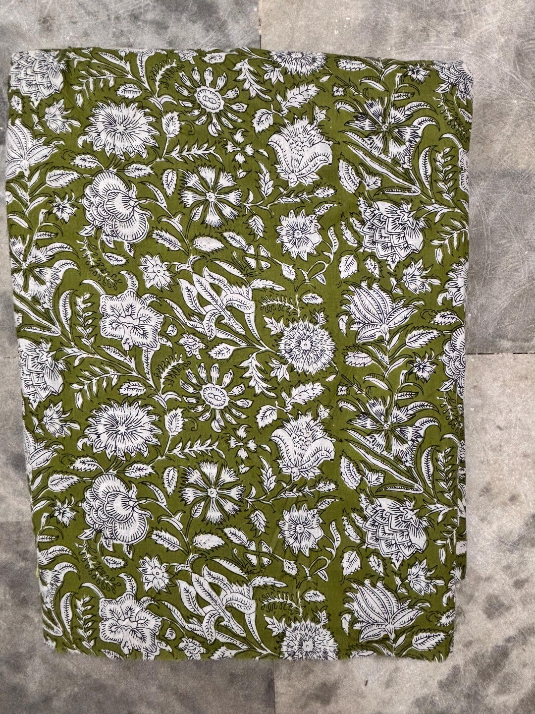 Hand Block Print Cotton Fabric: Indian Floral Voile, 42" Wide - Etsy