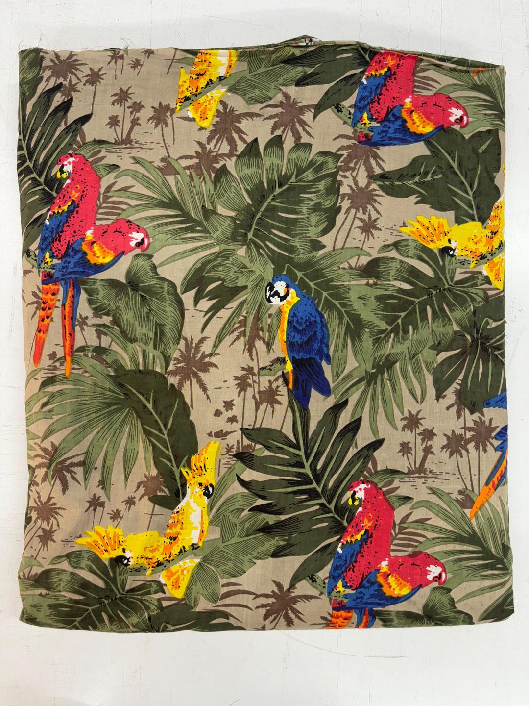 Parrot Floral Cotton Fabric: Hand Block Print, Tropical Decor - Etsy