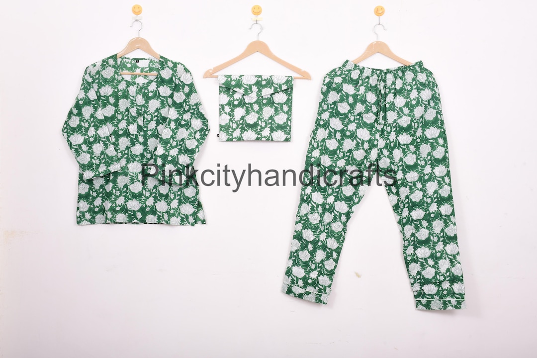 Nightwear, Floral Print Night Suit, Cotton Pajama, Pure Cotton Fabric ...