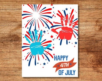 4th of July Handprint Art, 4th of July Activity, Handprint Art ...