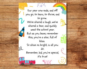 Teacher Team Goodbye Letter to Kids, Teacher End of School Letter ...