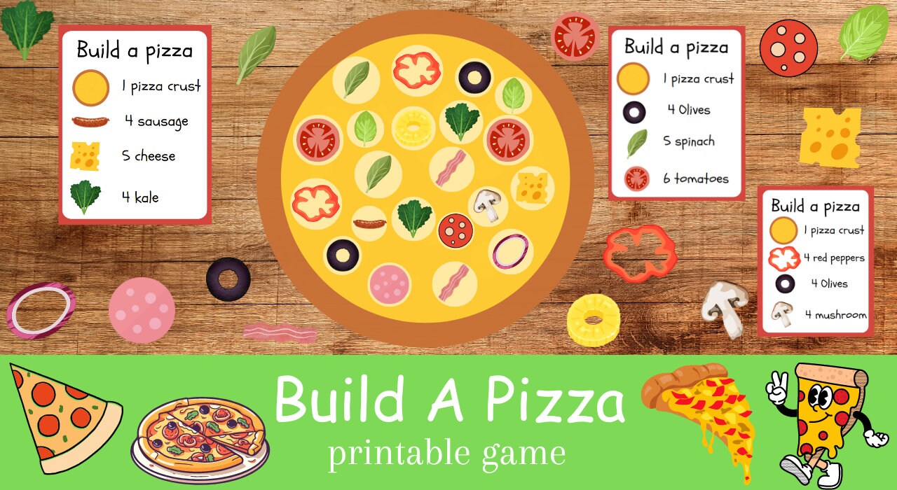 Build A Pizza, Pretend Play, Preschool Printable, Busy Book ...