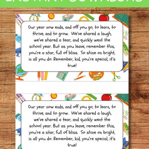 Teacher Goodbye Letter to Kids, Teacher End of School Letter Printable ...