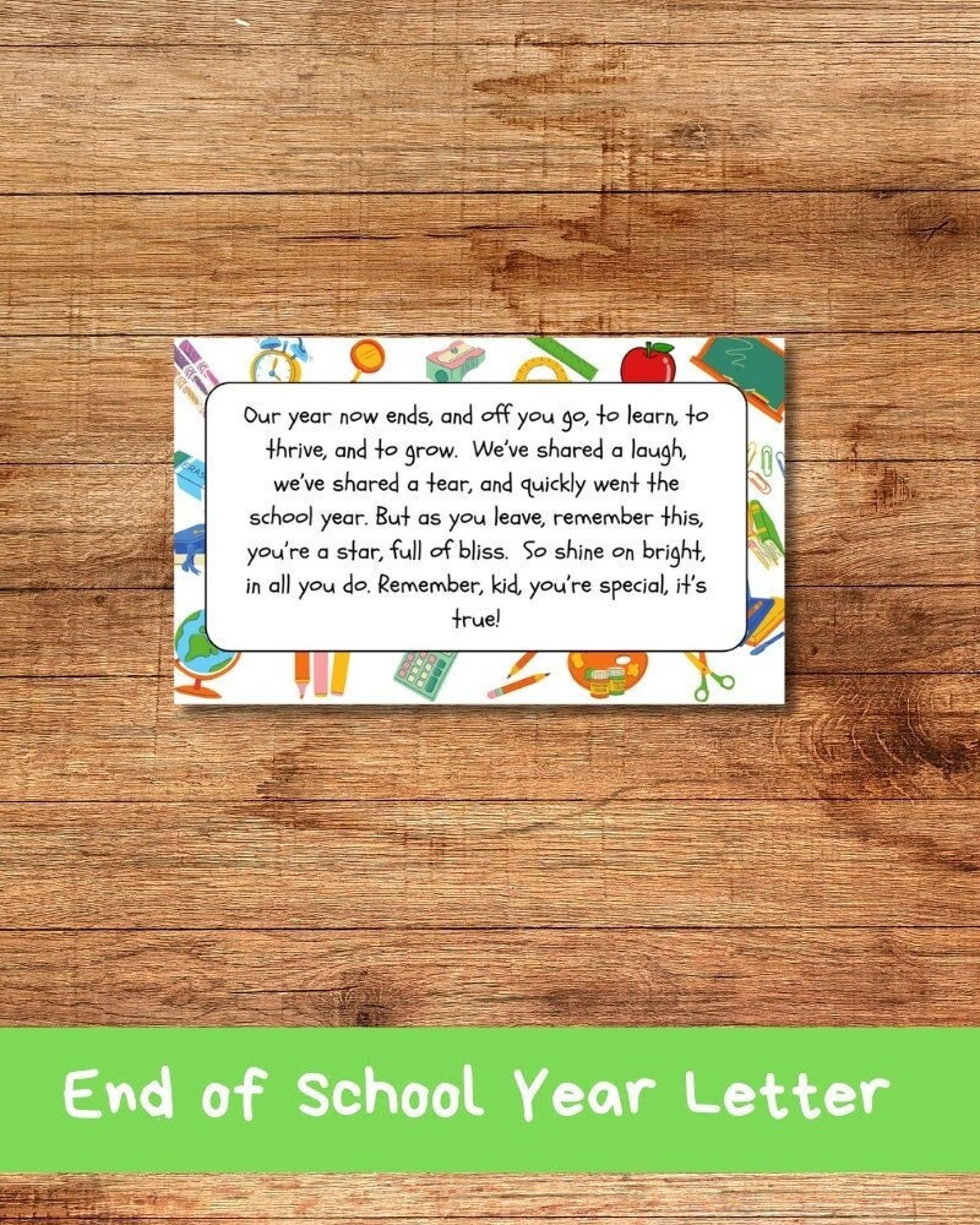 Teacher Goodbye Letter to Kids, Teacher End of School Letter Printable ...