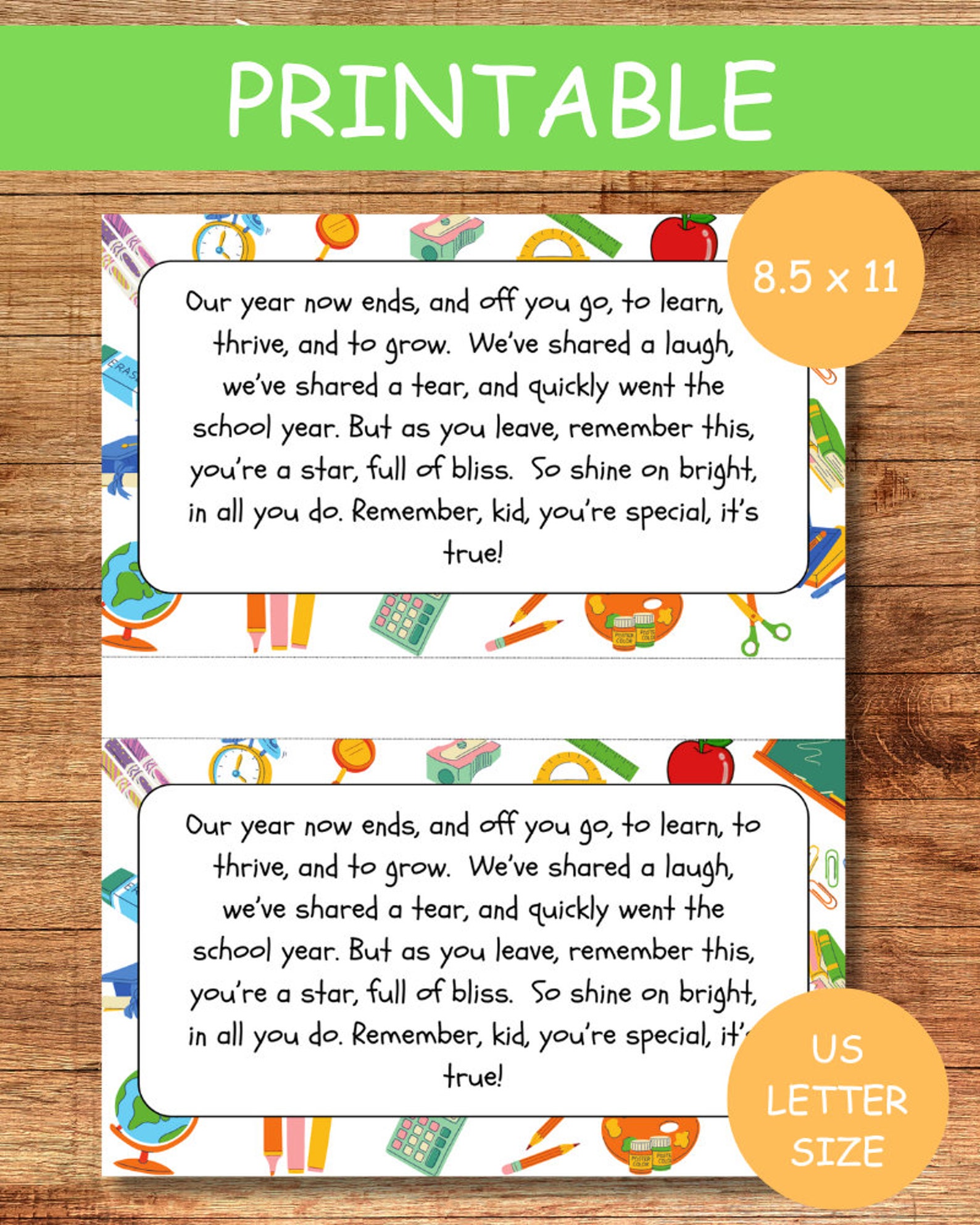 Teacher Goodbye Letter to Kids, Teacher End of School Letter Printable ...