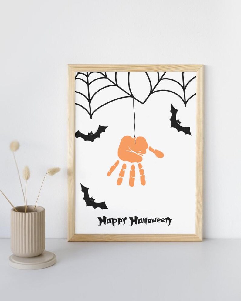 Spider Handprint Craft, Happy Halloween Handprint Craft Printable ...