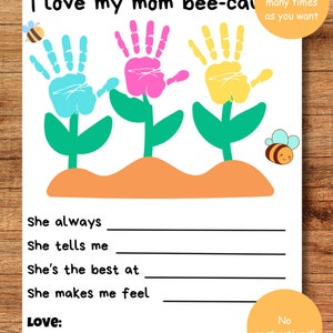 Mother's Day Garden Printable | Kids' Handprint Keepsake | Crafts for ...