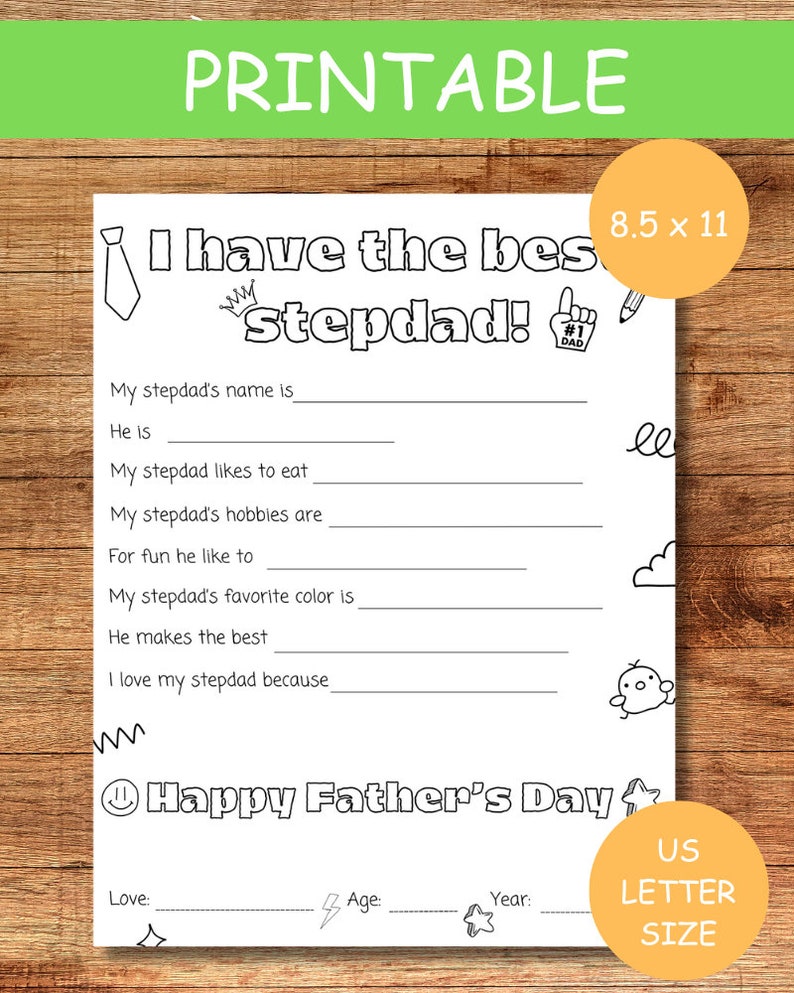 Father's Day Gift Coloring Printable Keepsake All About Dad Interview ...