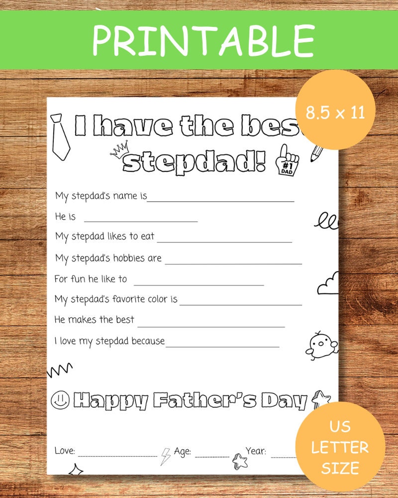 Father's Day Gift Coloring Printable Keepsake All About Dad Interview ...