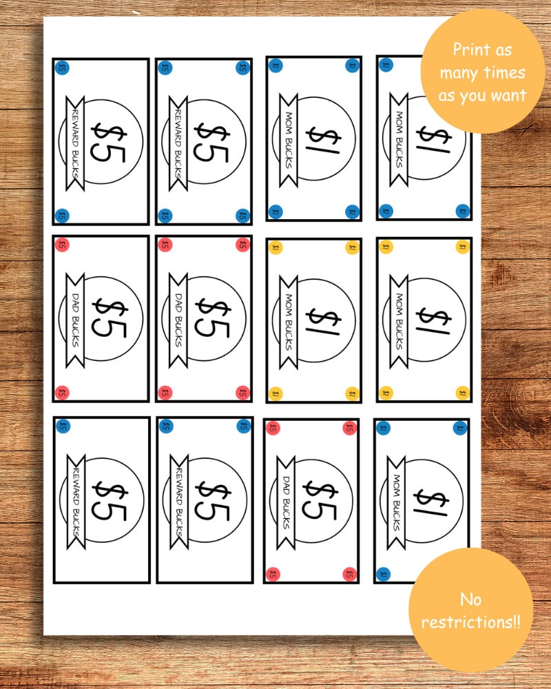 EDITABLE Mom Bucks Printable | Reward Bucks | Good Behavior Bucks ...