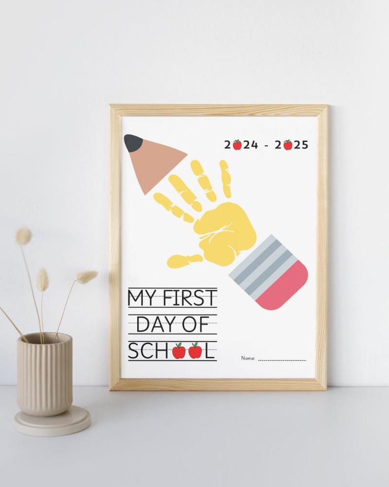 First Day of School Handprint Craft Back to School Printable Memory ...