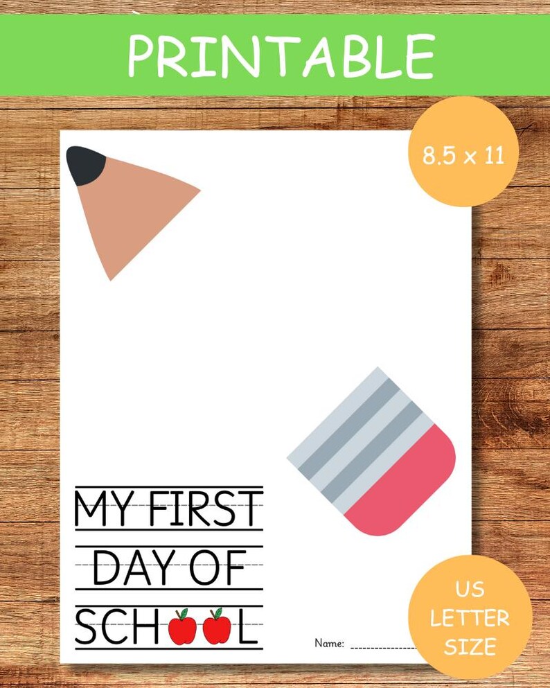 First Day of School Handprint Craft Back to School Printable Memory ...