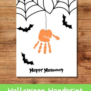 Spider Handprint Craft, Happy Halloween Handprint Craft Printable ...